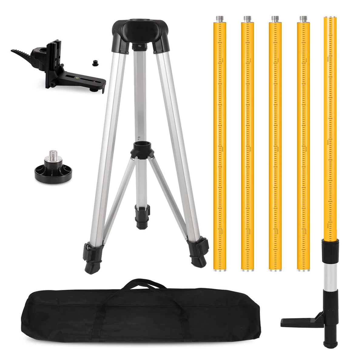 12 FT Telescoping Laser Level Pole,SP6 Pole With Tripod
