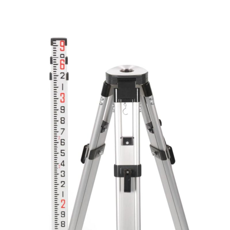 RJA10 Lightweight Aluminum Black Tripod with 9 FT Leveling Rod