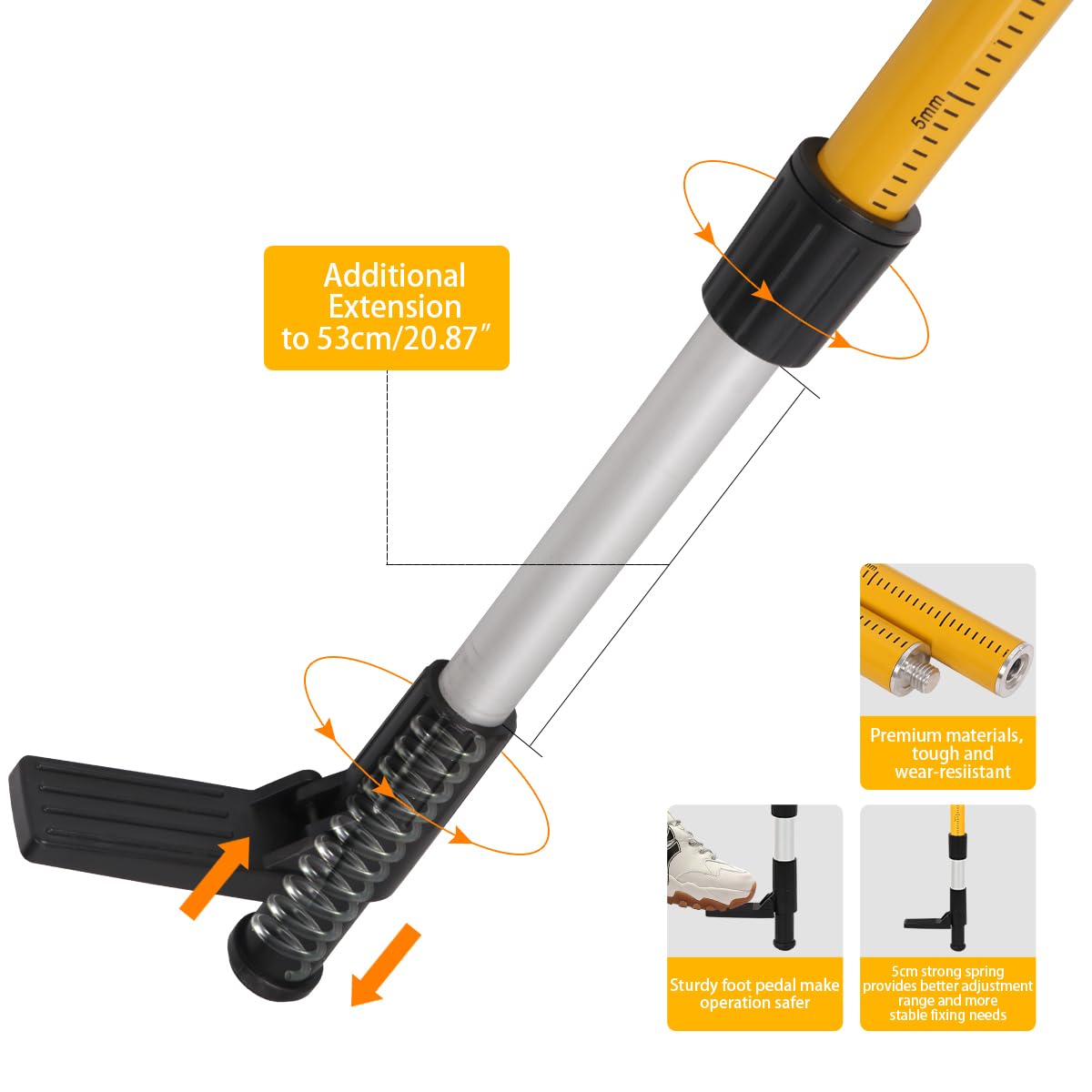 4.2M Laser Level Pole with Tripod,Adjustable Telescoping Pole